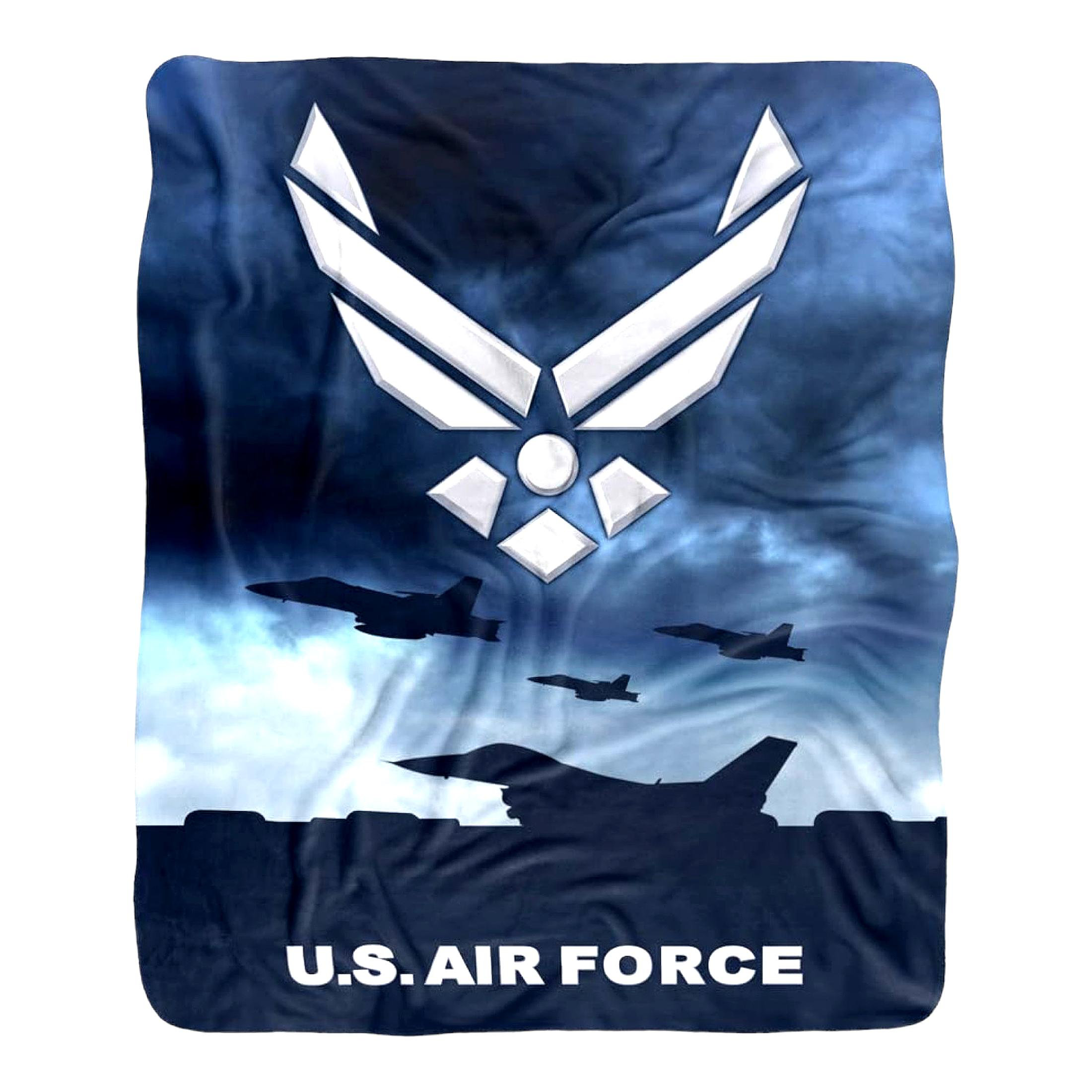 BRBCA Take Off Silky Touch Sherpa Throw - Super Soft Air Force Blanket 50"x60"" | Wayfair